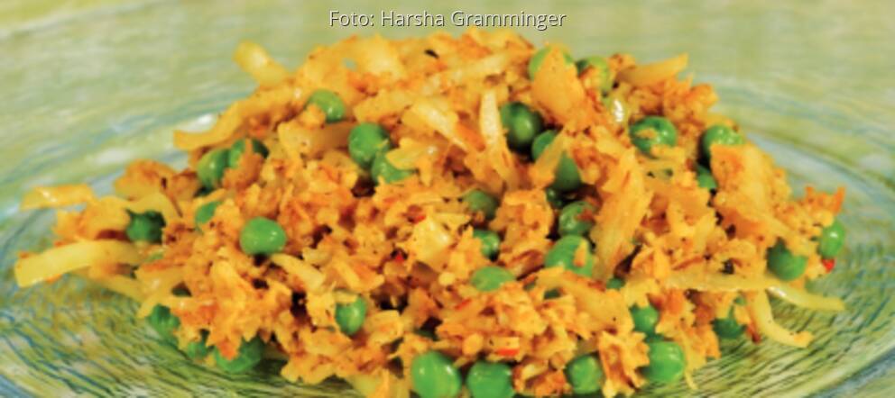 Reis mit Erbsen und Kohl von Harsha Gramminger