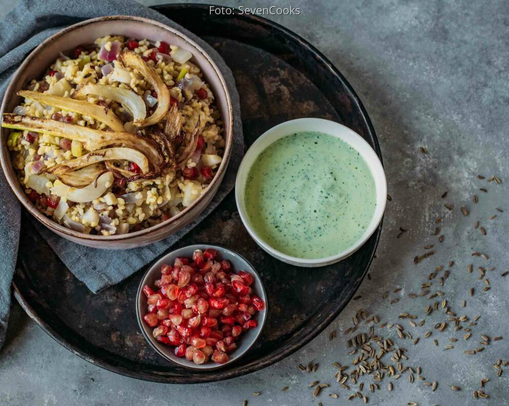 Bulgurpfanne mit Fenchel und Granatapfel von SevenCooks