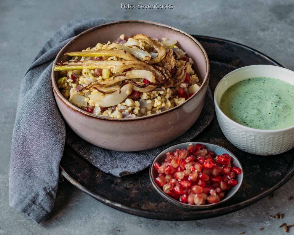 Bulgurpfanne mit Fenchel und Granatapfel von SevenCooks