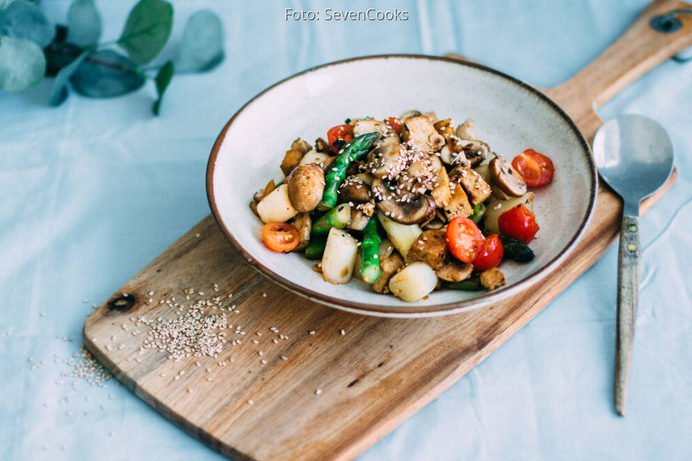 Gemsepfanne Mit Spargel